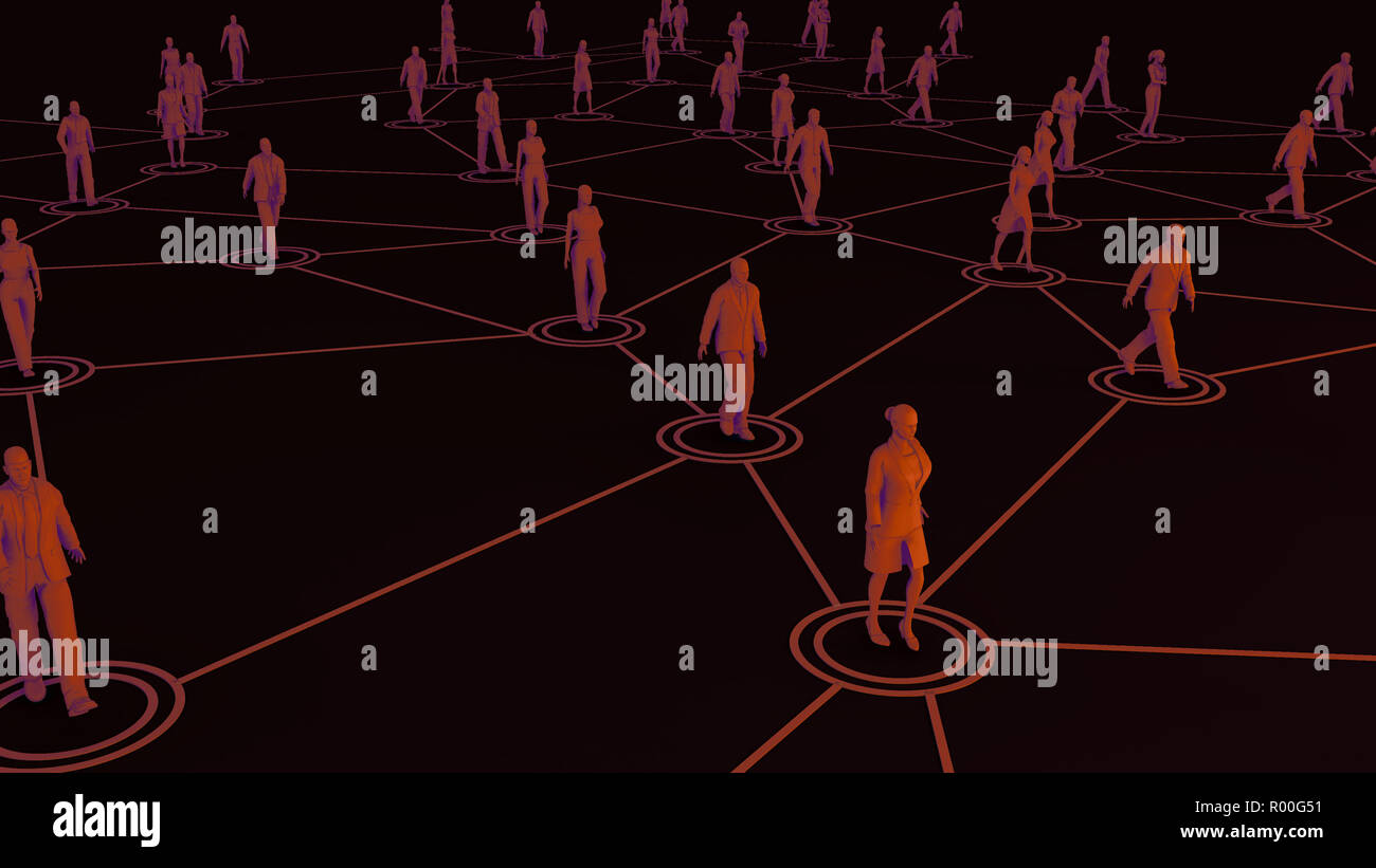 3D rendering with social communication and network concept with 3d ...