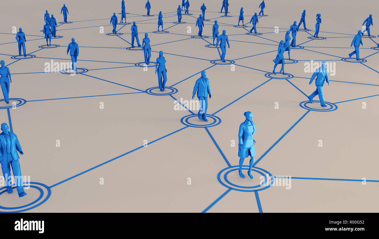 3D rendering with social communication and network concept with 3d ...