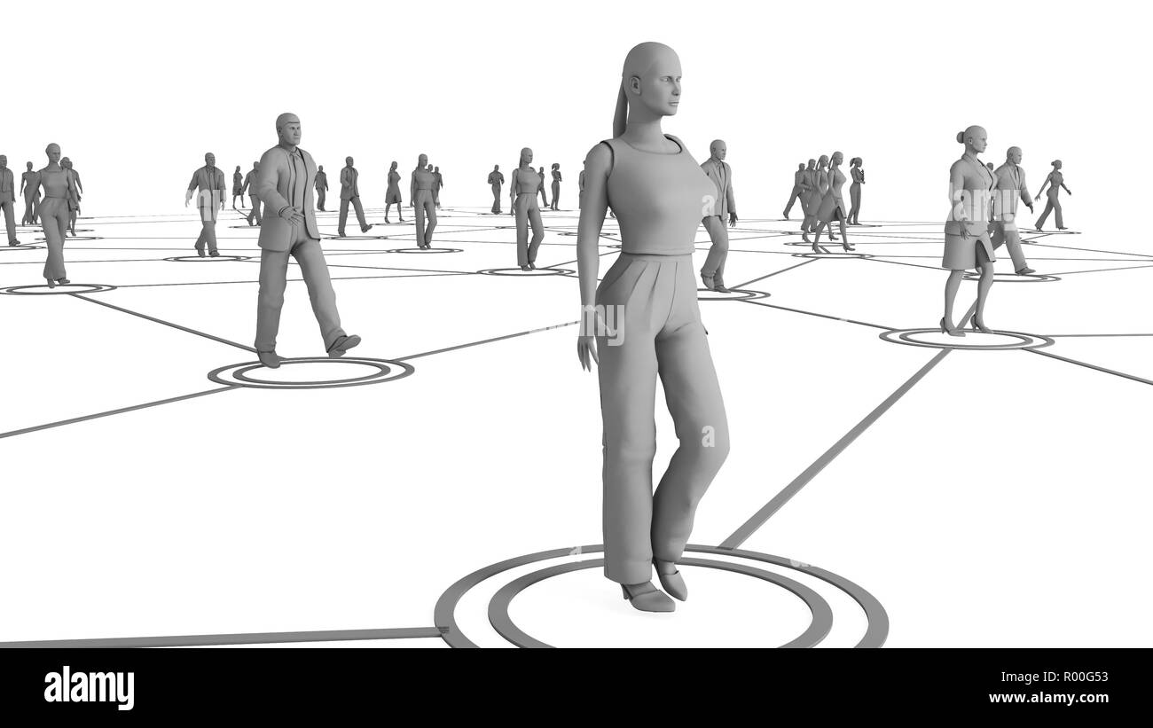 3D rendering with social communication and network concept with 3d ...