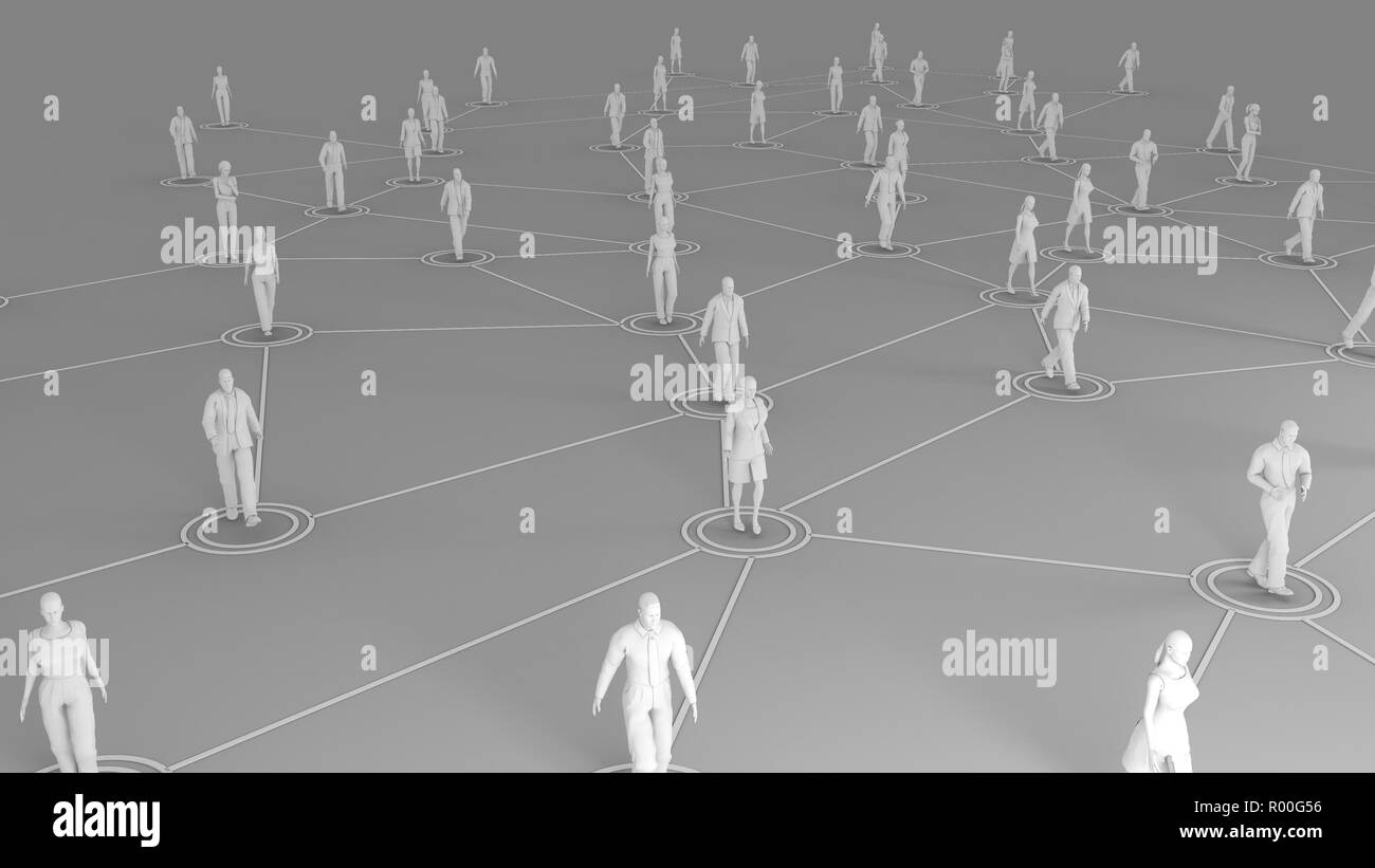 3D rendering with social communication and network concept with 3d ...