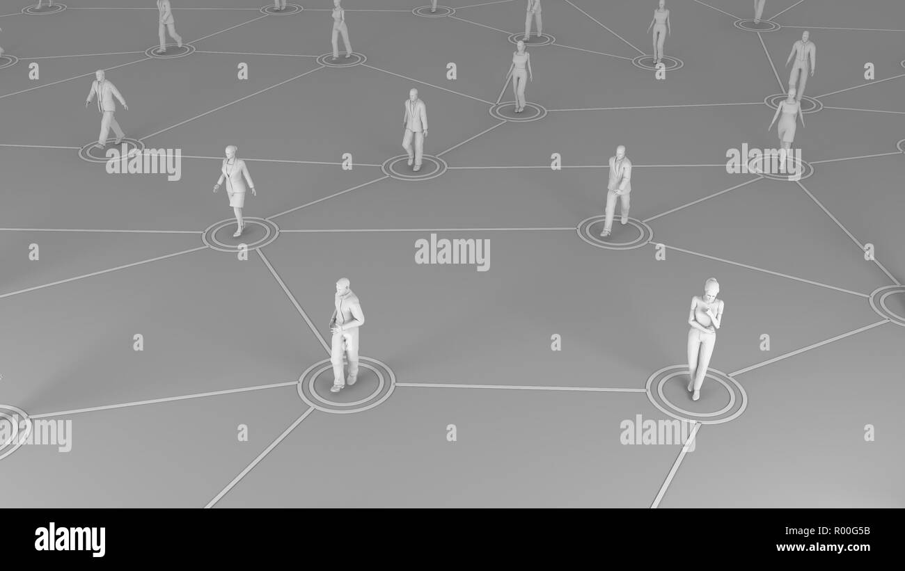 3D rendering with social communication and network concept with 3d ...