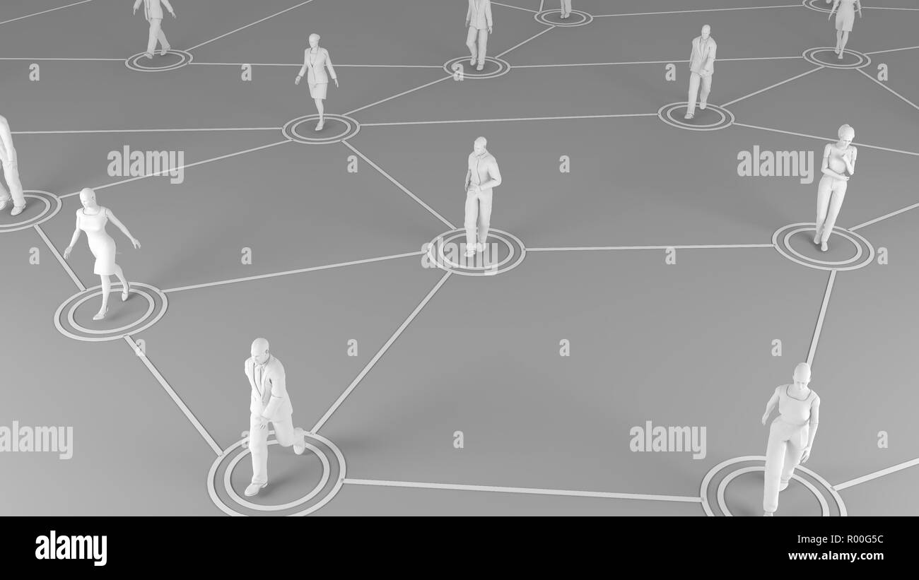 3D rendering with social communication and network concept with 3d ...