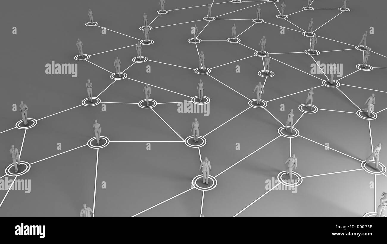 3D rendering with social communication and network concept with 3d ...