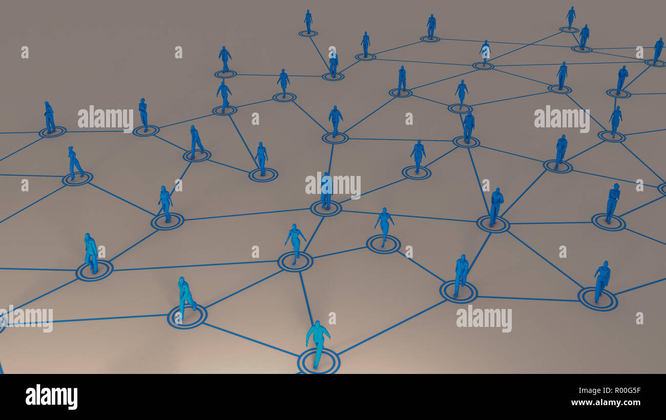 3D rendering with social communication and network concept with 3d ...