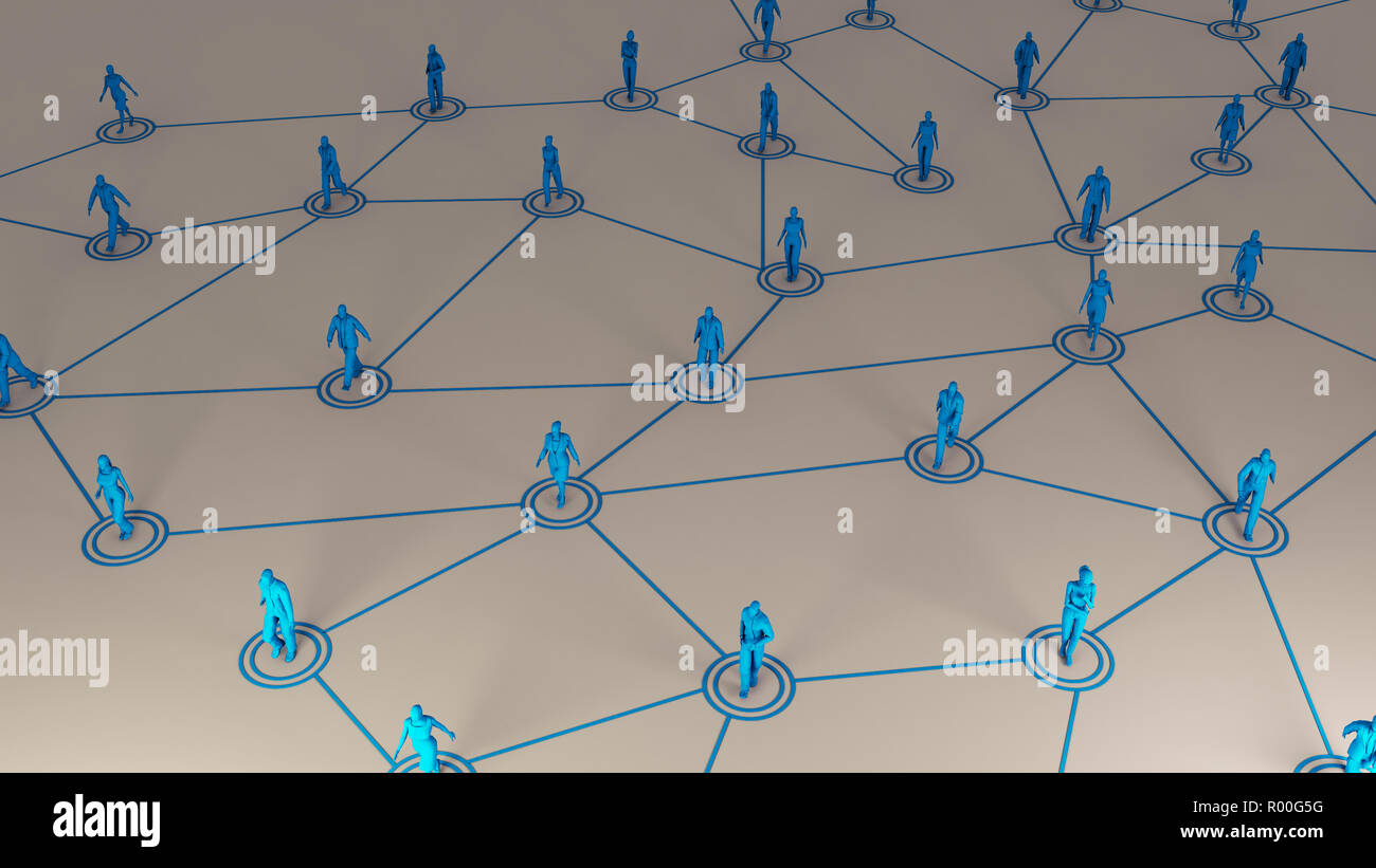 3D rendering with social communication and network concept with 3d ...