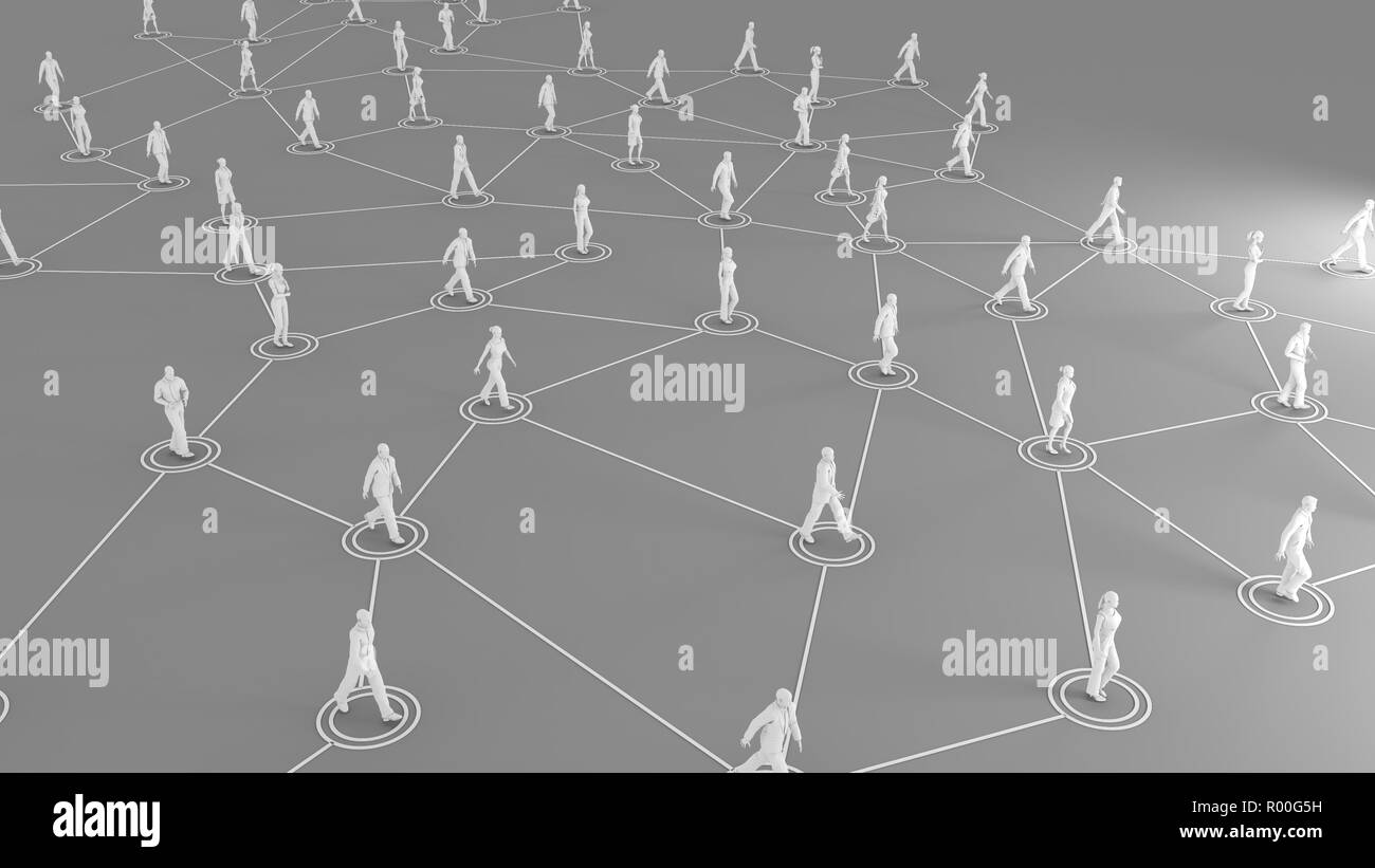 3D rendering with social communication and network concept with 3d ...