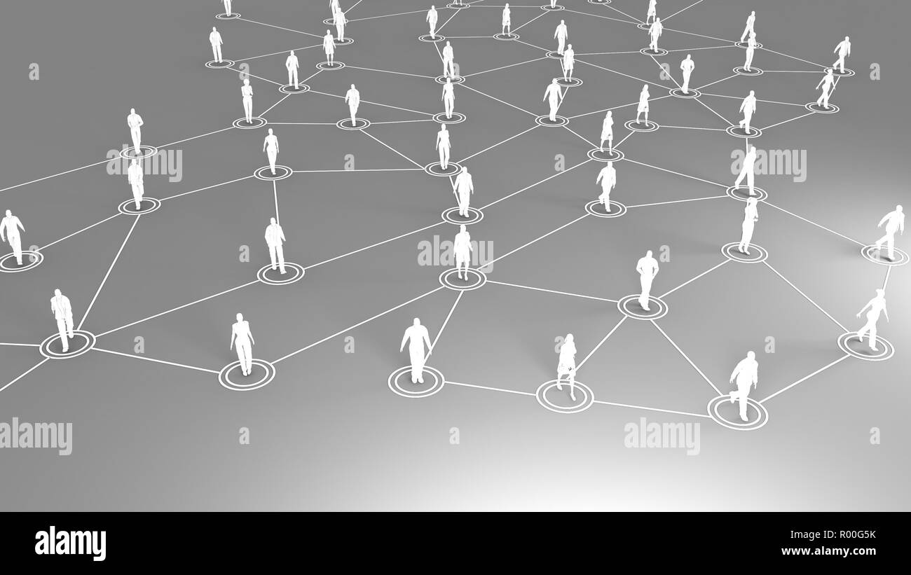 3D rendering with social communication and network concept with 3d ...