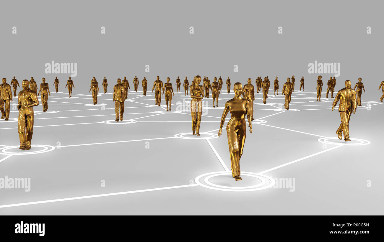 3D rendering with social communication and network concept with 3d ...