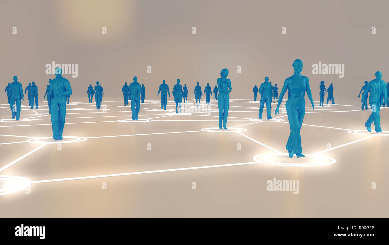 3D rendering with social communication and network concept with 3d ...