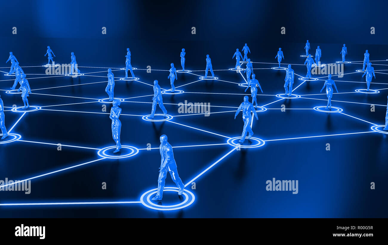 3D rendering with social communication and network concept with 3d ...