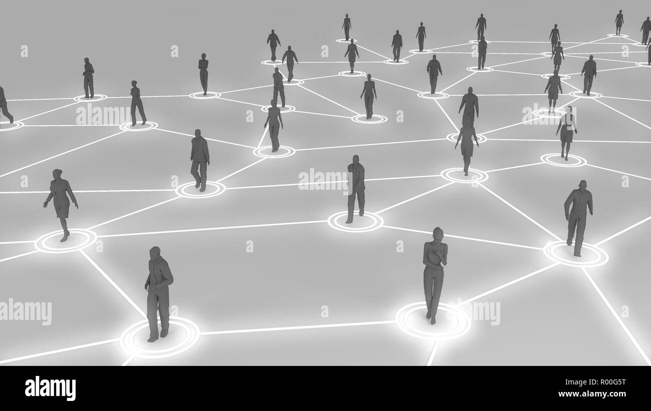 3D rendering with social communication and network concept with 3d ...