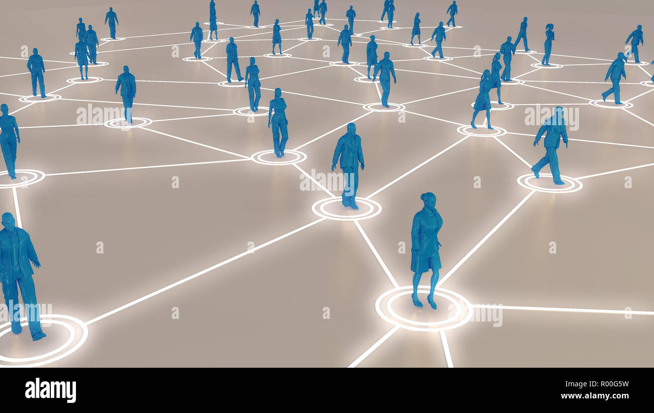 3D rendering with social communication and network concept with 3d ...