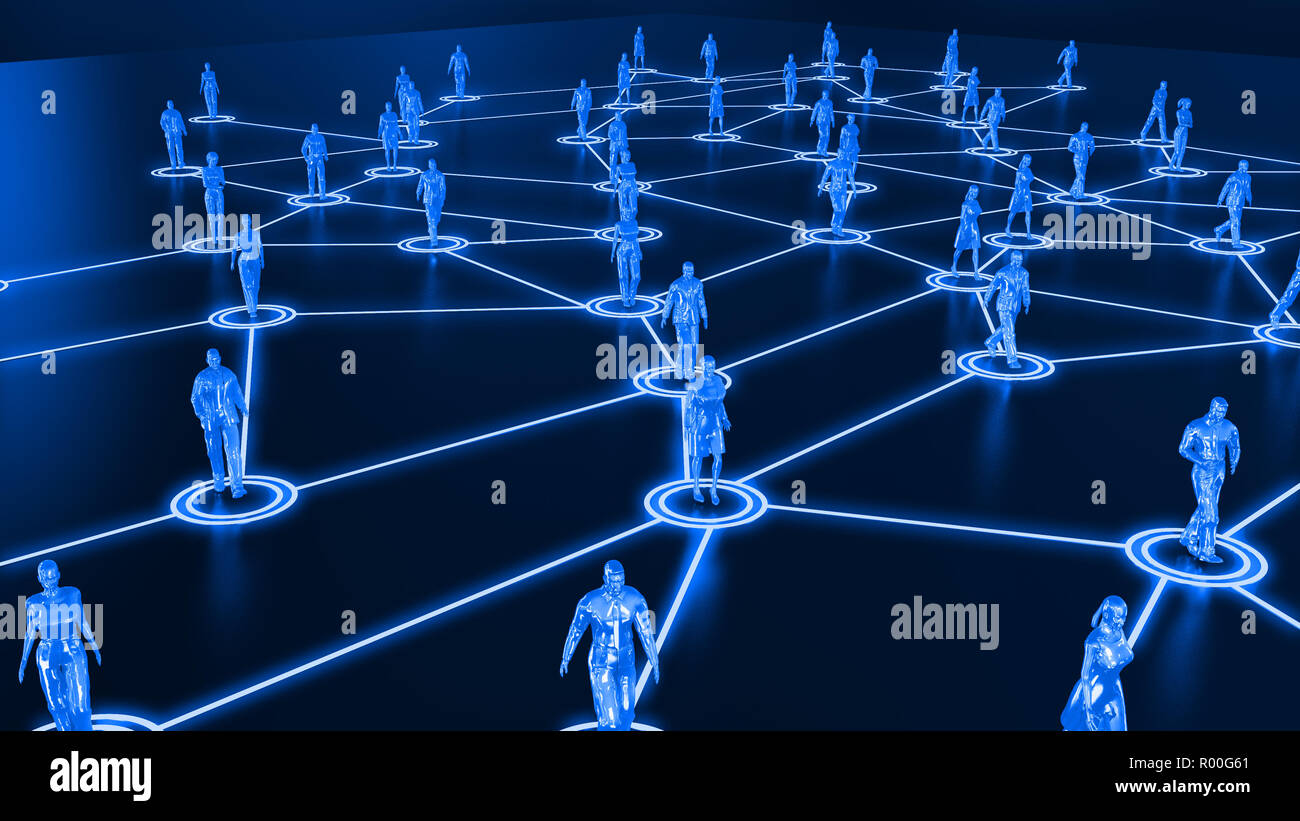 3D rendering with social communication and network concept with 3d ...