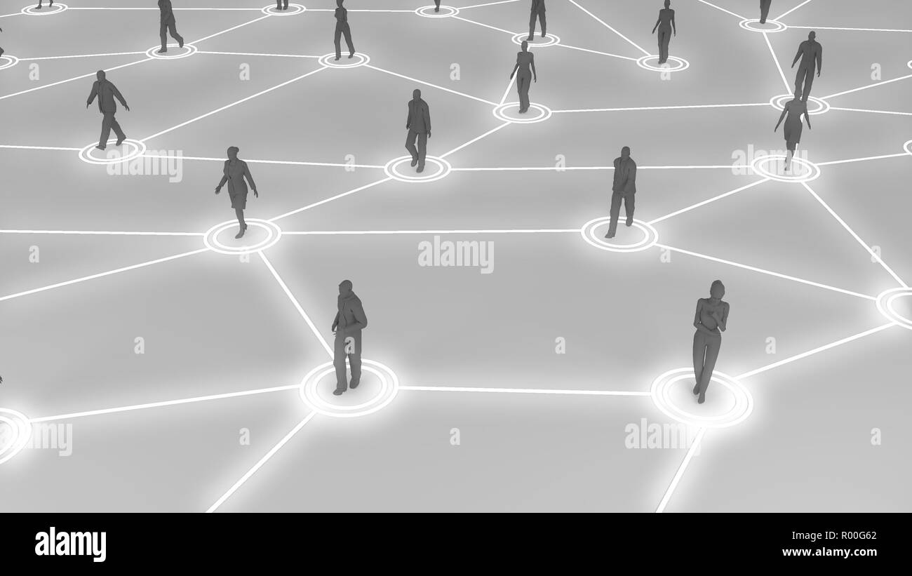 3D rendering with social communication and network concept with 3d ...