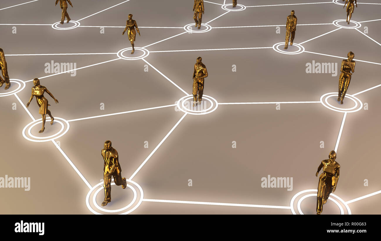 3D rendering with social communication and network concept with 3d ...