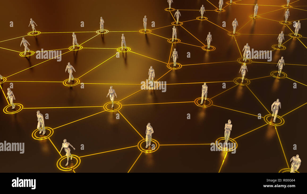 3D rendering with social communication and network concept with 3d ...