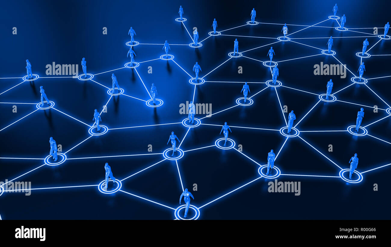 3D rendering with social communication and network concept with 3d ...