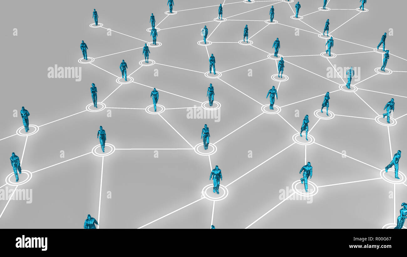 3D rendering with social communication and network concept with 3d ...