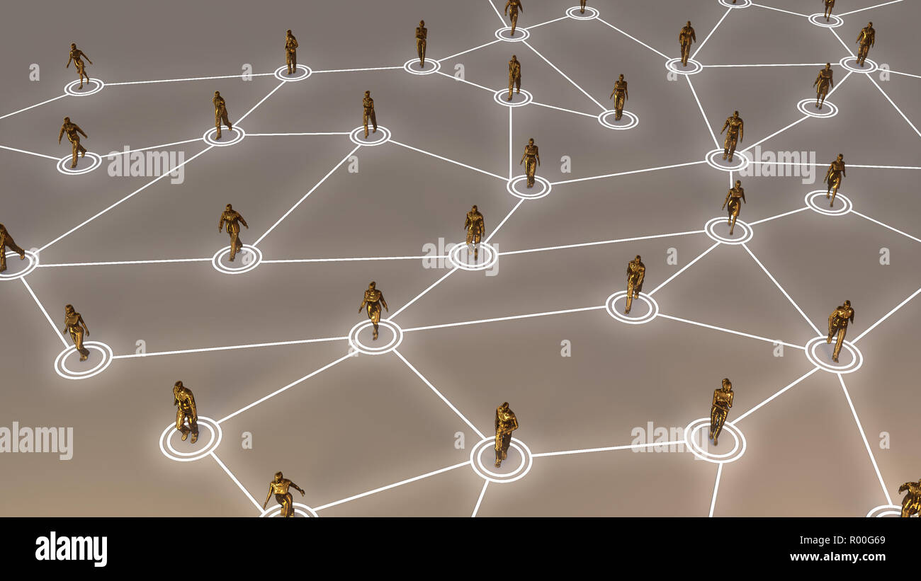 3D rendering with social communication and network concept with 3d ...