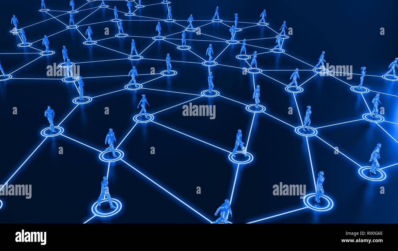 3D rendering with social communication and network concept with 3d ...