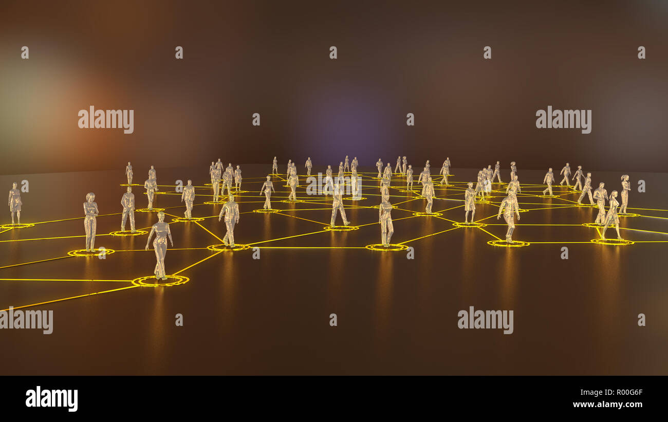 3D rendering with social communication and network concept with 3d ...