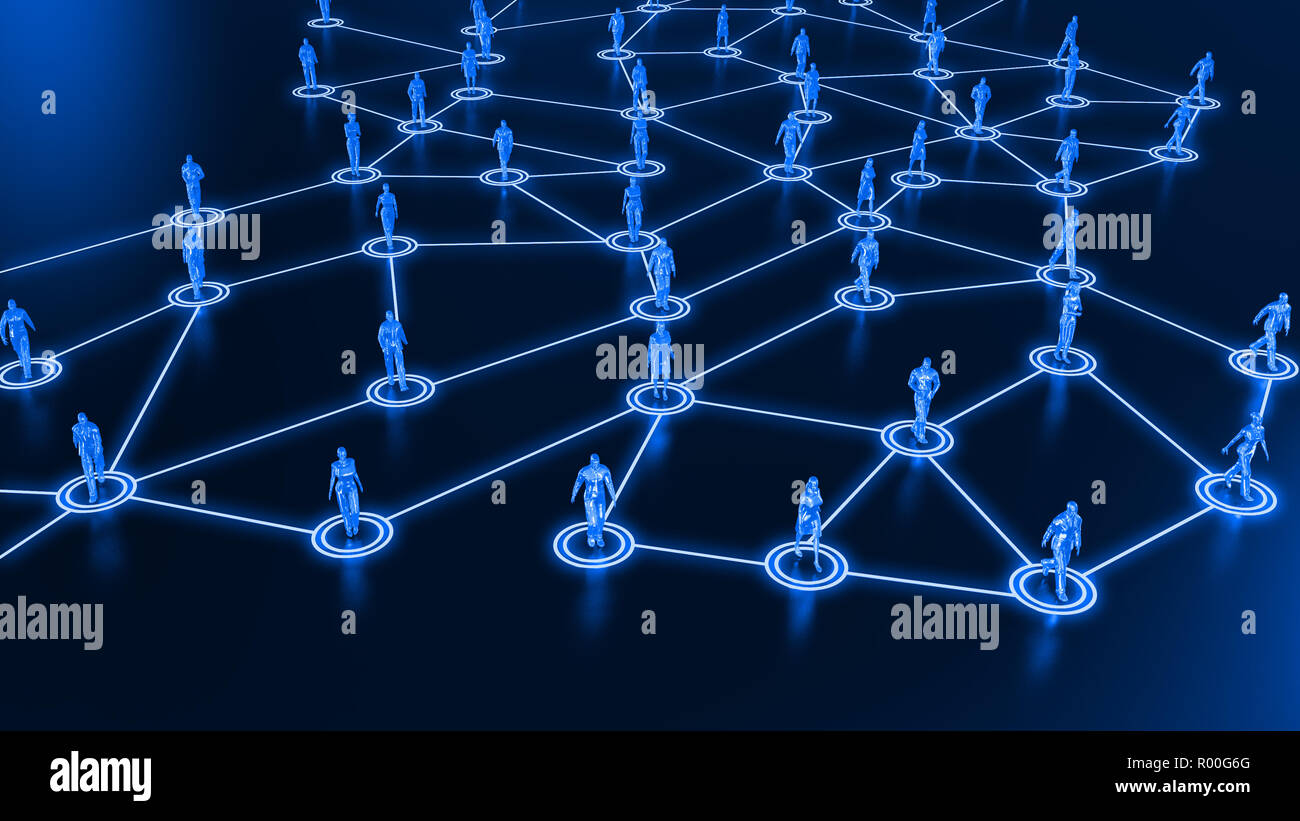 3D rendering with social communication and network concept with 3d ...