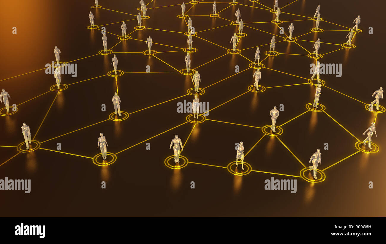 3D rendering with social communication and network concept with 3d ...