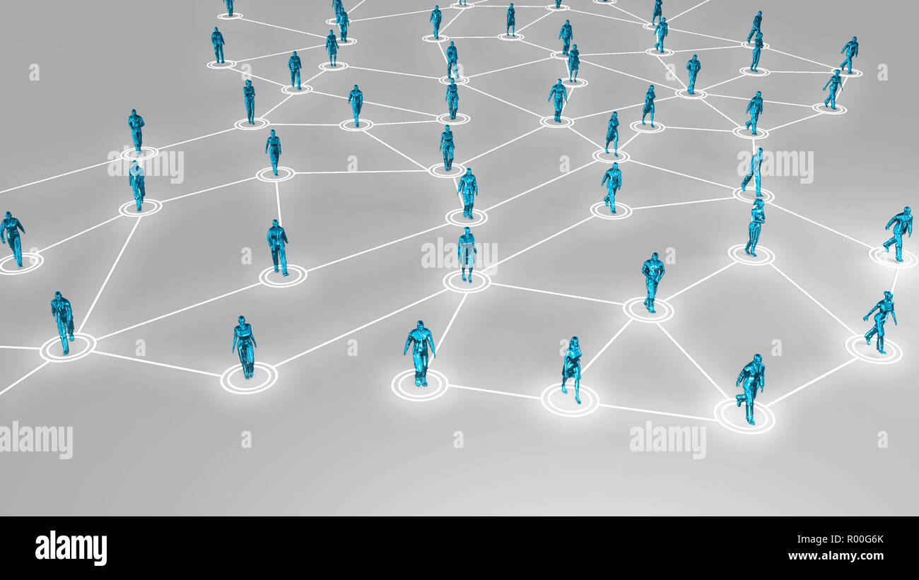 3D rendering with social communication and network concept with 3d ...