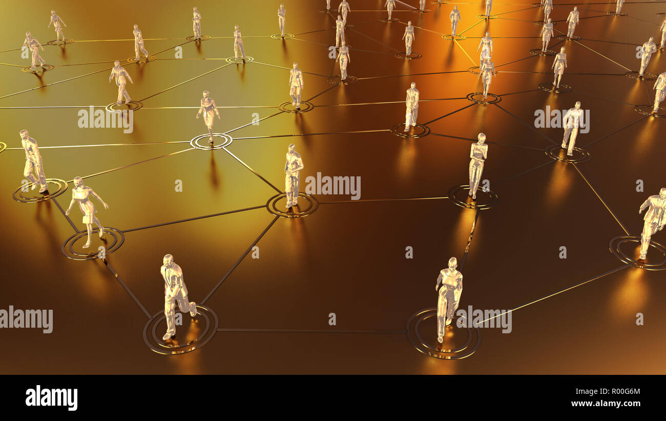 3D rendering with social communication and network concept with 3d ...