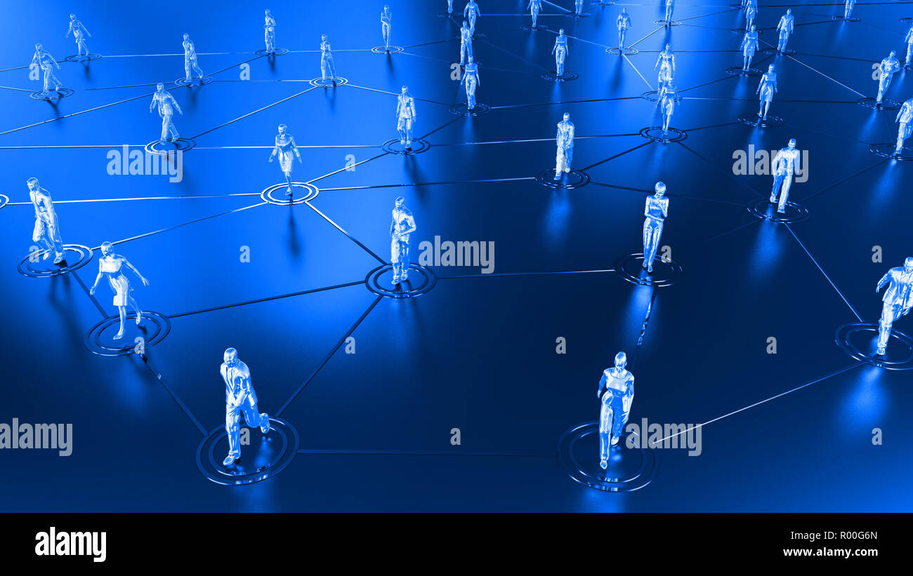 3D rendering with social communication and network concept with 3d ...