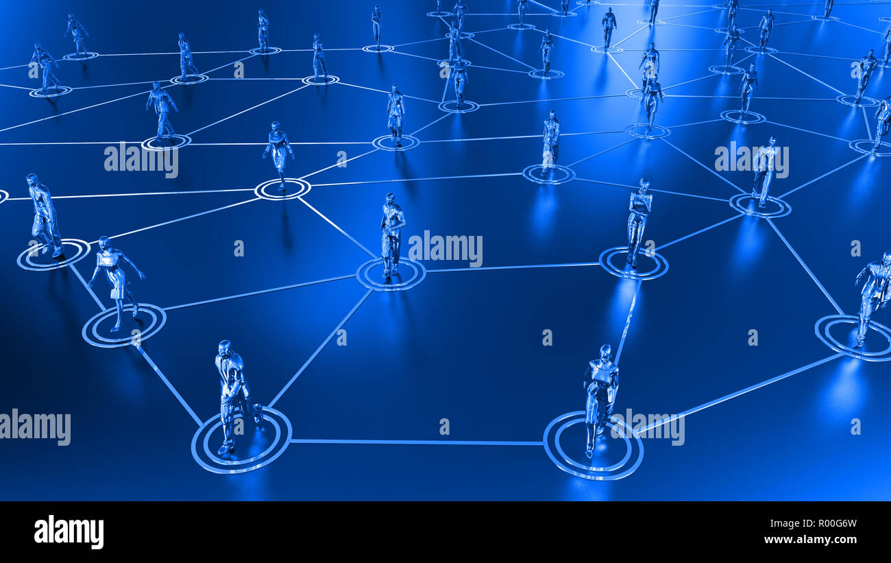 3D rendering with social communication and network concept with 3d ...