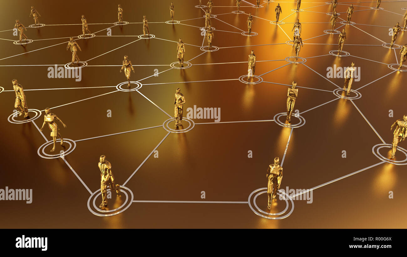 3D rendering with social communication and network concept with 3d ...
