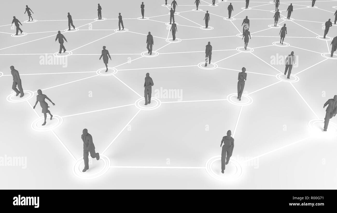 3D rendering with social communication and network concept with 3d ...