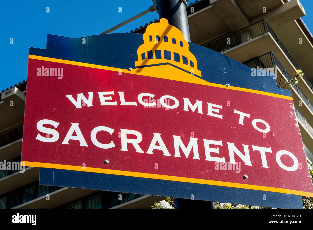 Welcome to Sacramento Sign, Sacramento, California Stock Photo - Alamy