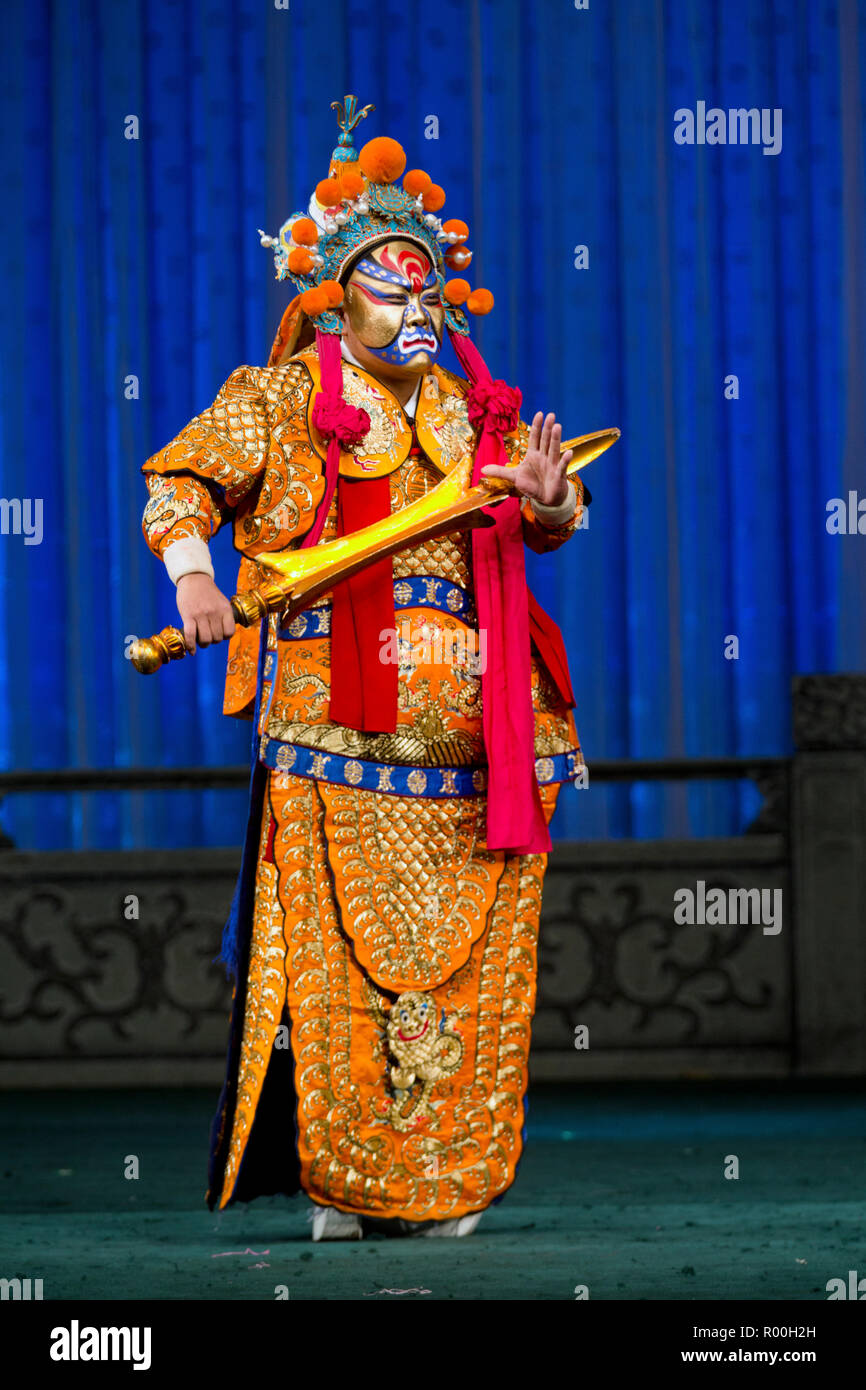 Actor of the Beijing Opera Troupe performs the famous story "The Legend ...