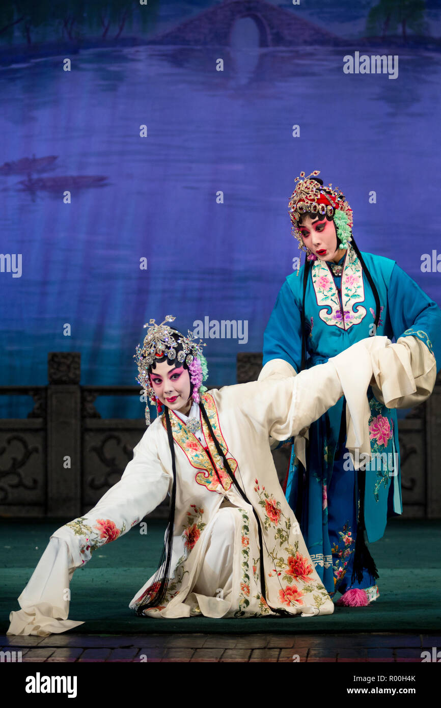 Actors of the Beijing Opera Troupe perform the famous story "The Legend ...