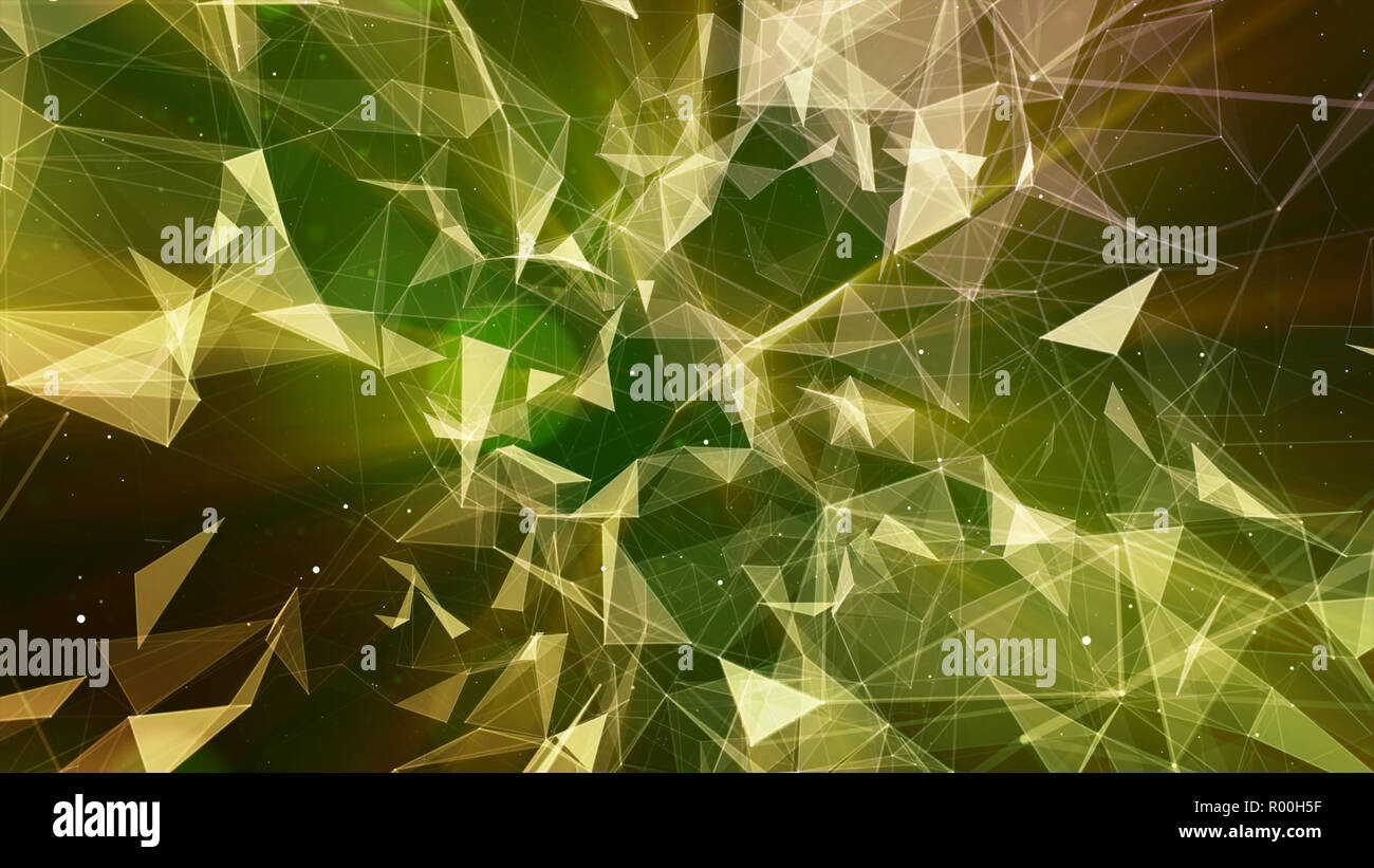 3D rendering abstract background on the basis of Plexus. Technological surfaces are intertwined ...