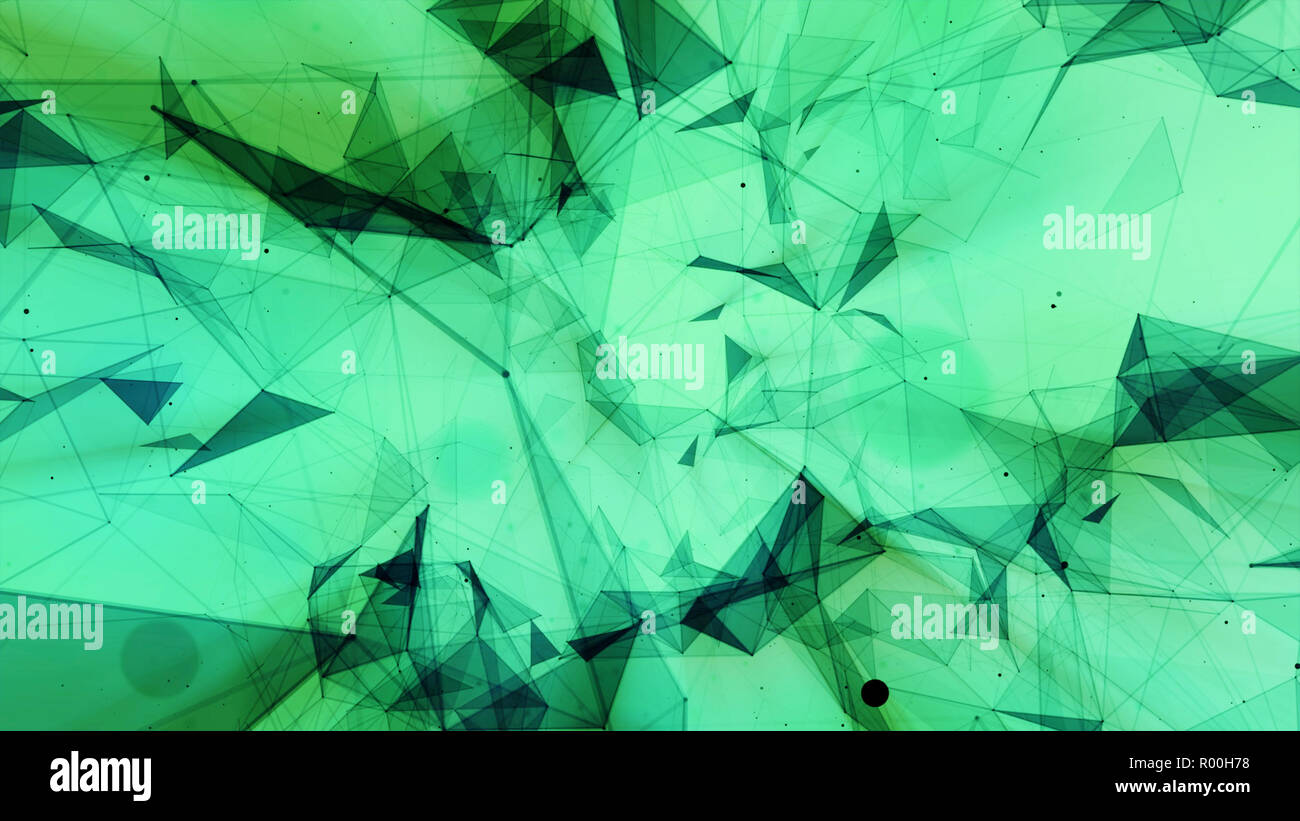 3D rendering abstract background on the basis of Plexus. Technological surfaces are intertwined ...