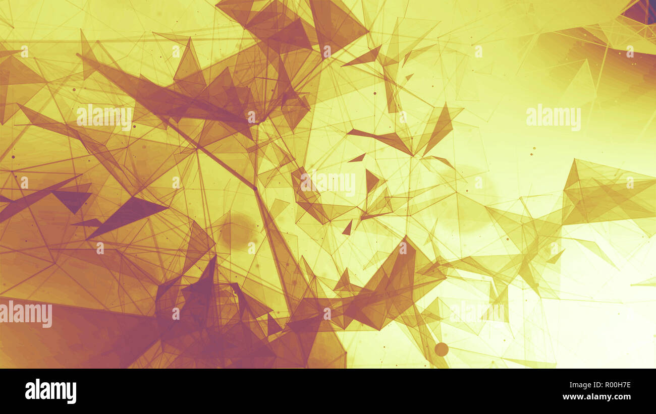 3D rendering abstract background on the basis of Plexus. Technological surfaces are intertwined ...