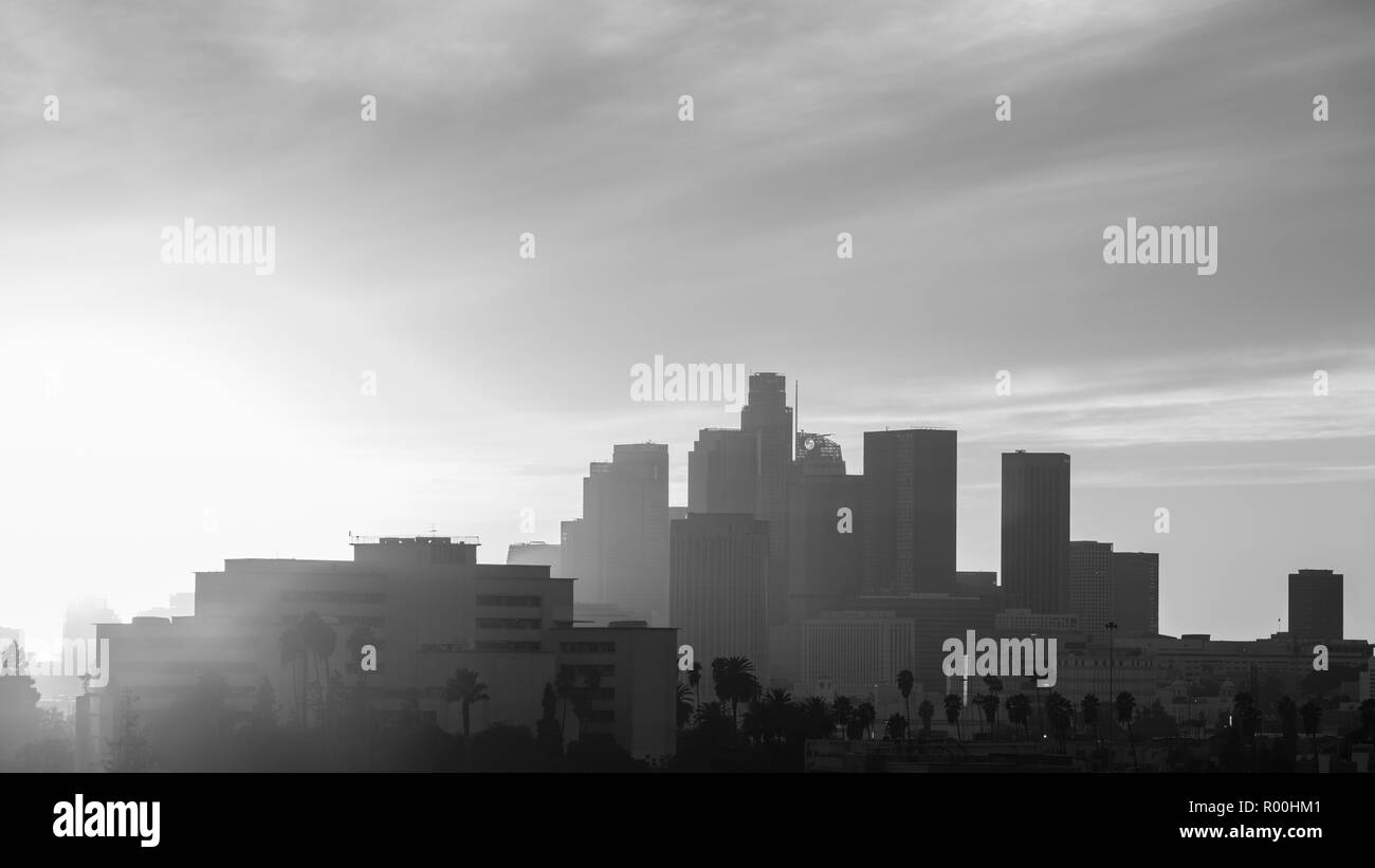 Sunset cityscape of Los Angeles Stock Photo - Alamy