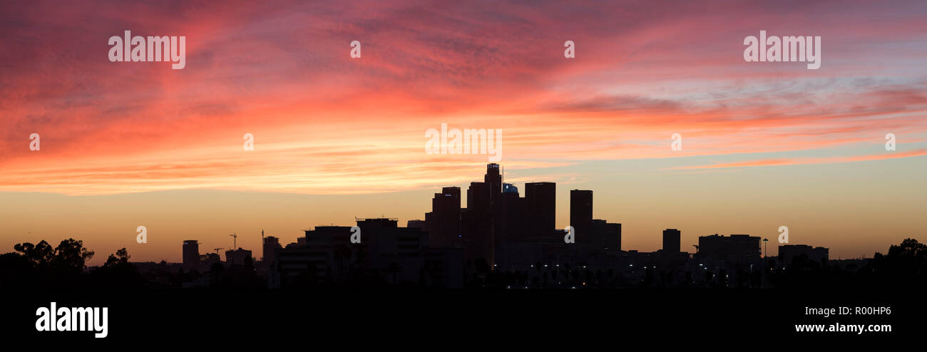 Sunset cityscape of Los Angeles Stock Photo - Alamy