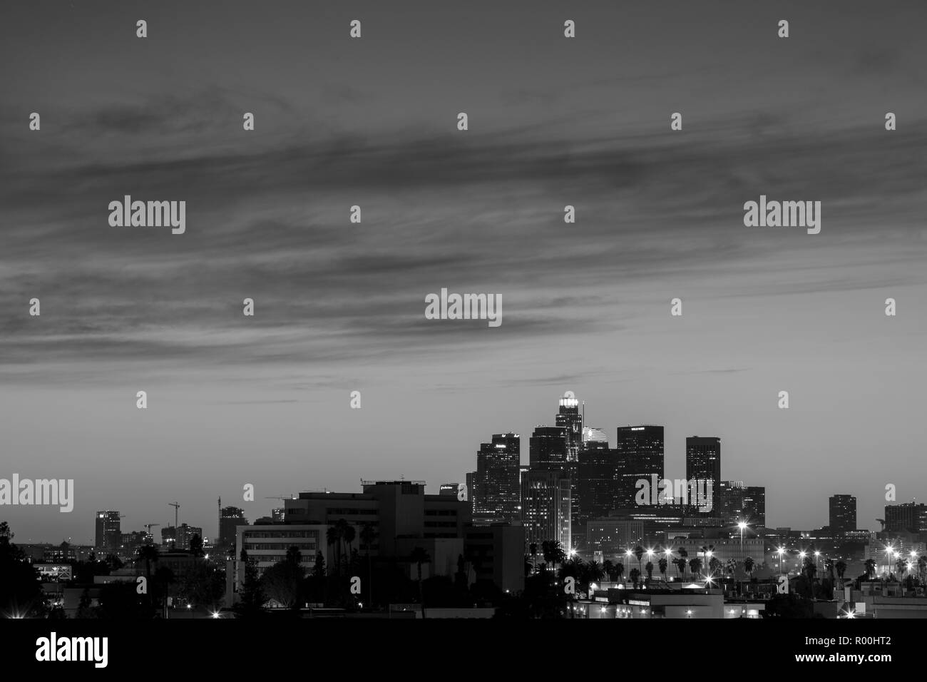 Sunset cityscape of Los Angeles Stock Photo - Alamy