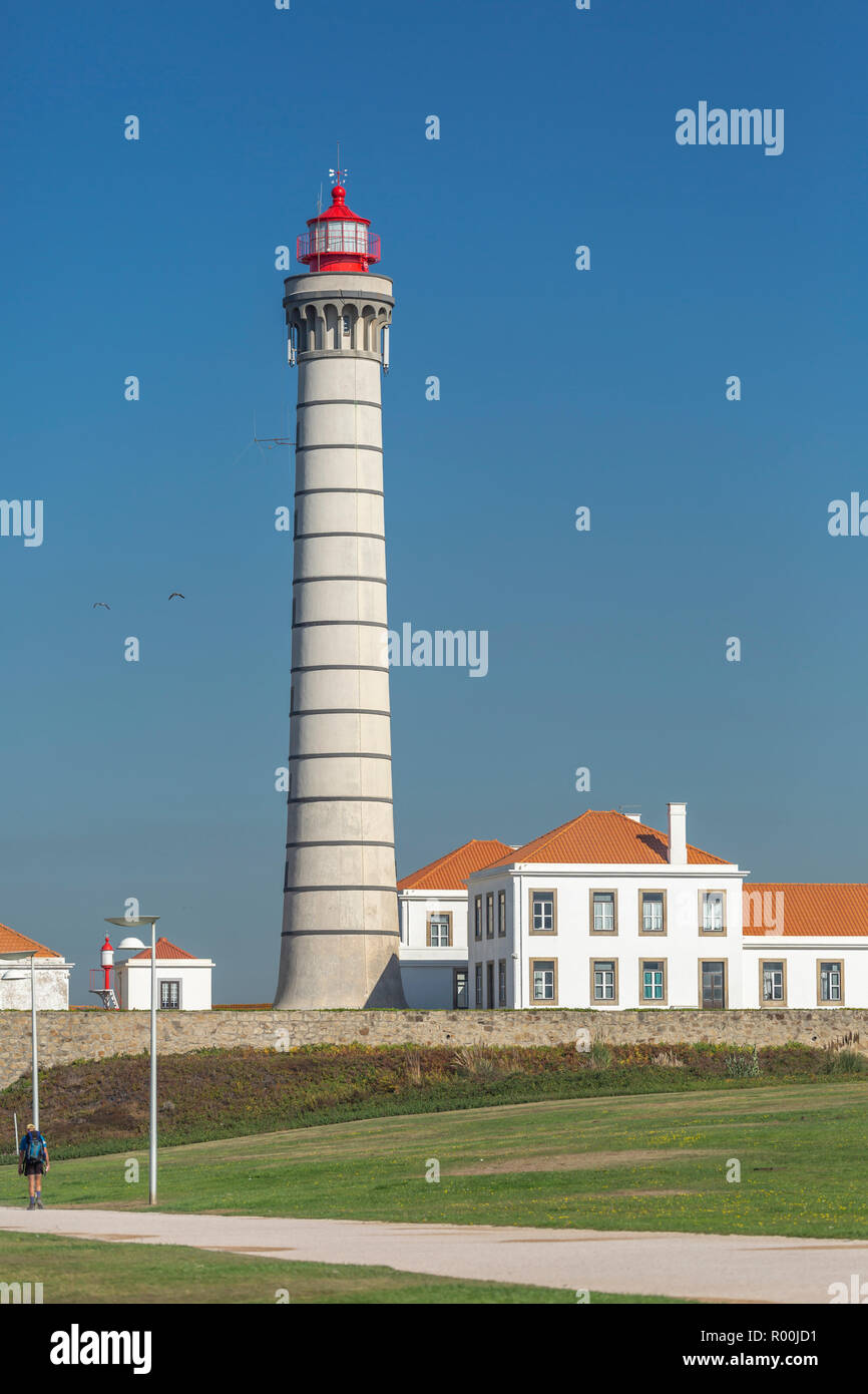 View of lighthouse, typical Portuguese architecture, with details and ...
