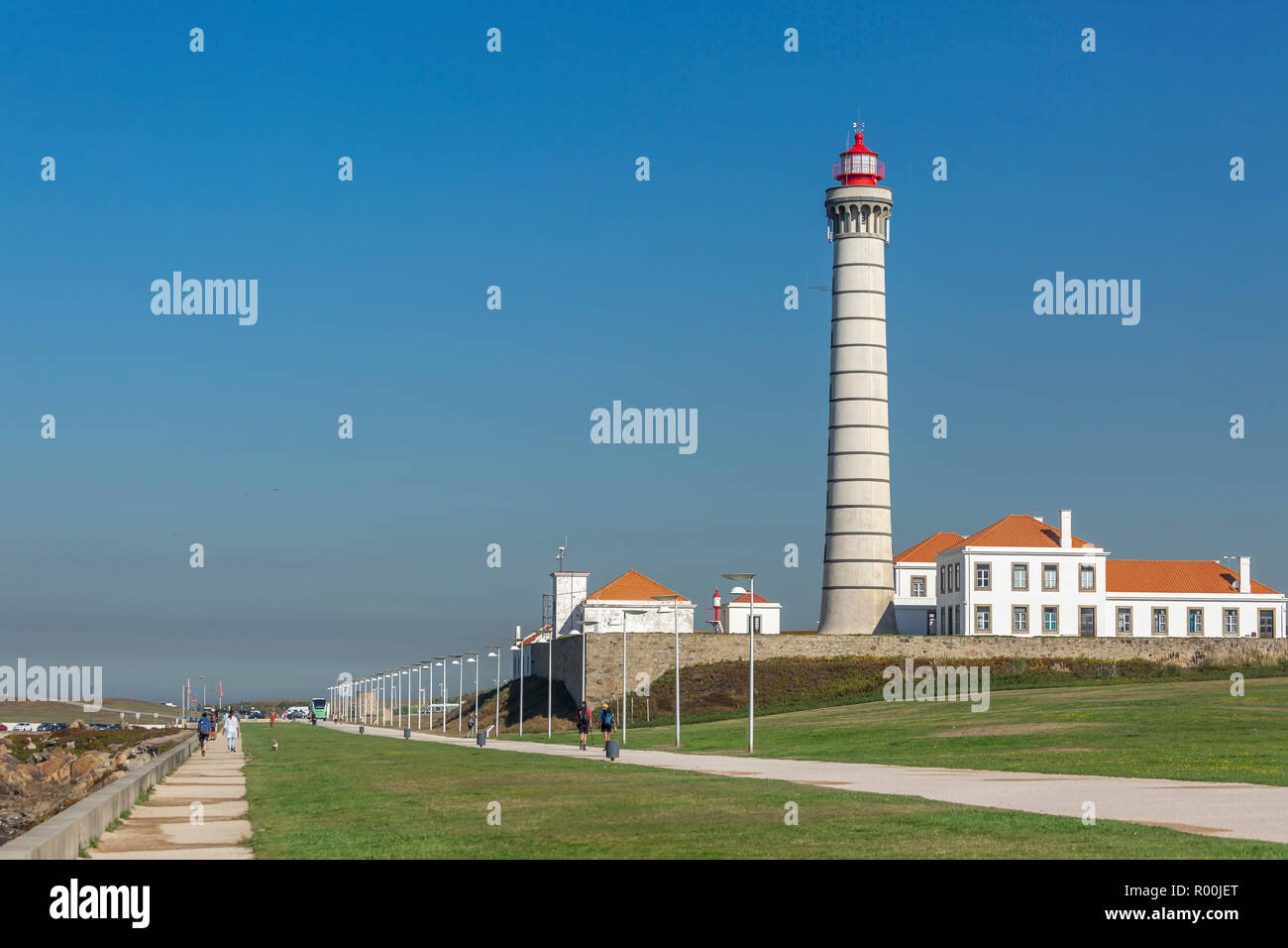 View of lighthouse, typical Portuguese architecture, with details and ...