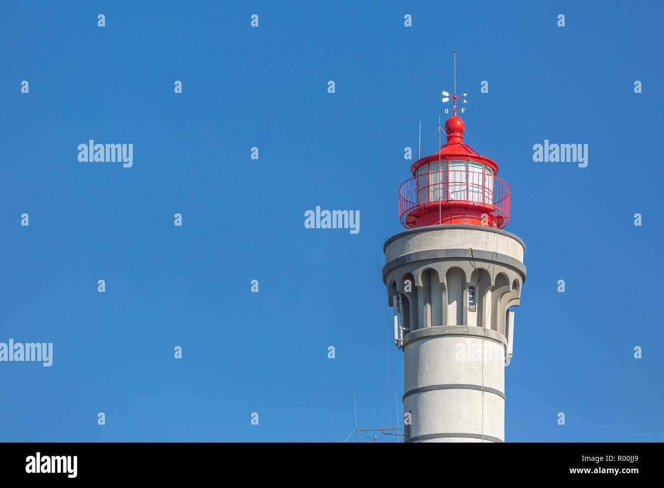 View of lighthouse, typical Portuguese architecture, with details and ...