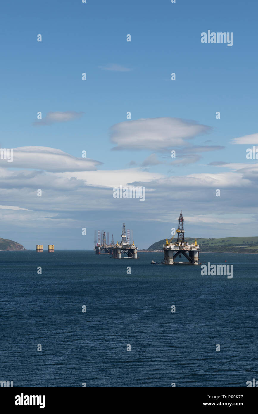Drilling Rigs anchored in the Cromarty Firth, Invergordon, Highland ...