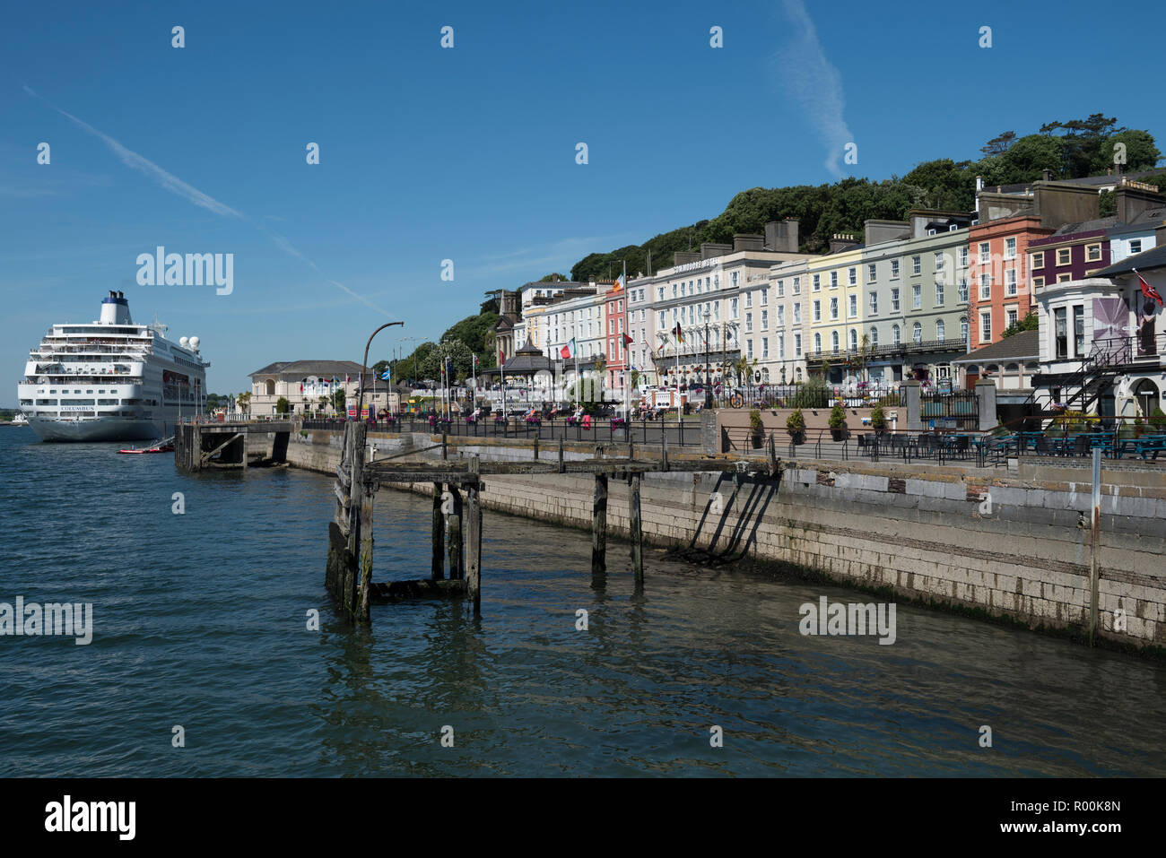 The old wooden White Star Line pier where passengers boarded tenders to ...