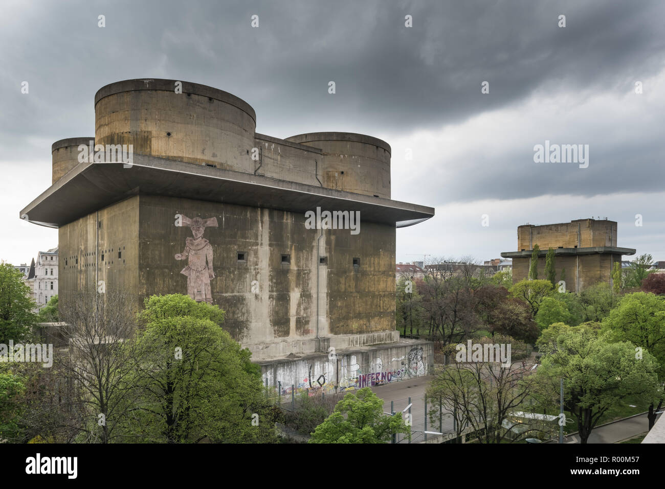 Wien, Flakturm Arenbergpark - Vienna, Flak Tower Arenbergpark Stock ...