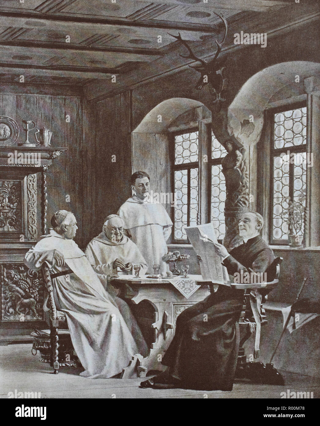 Reading newspaper 19th century hi-res stock photography and images - Alamy