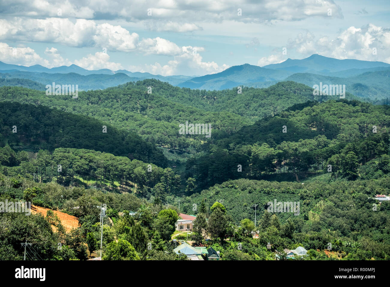 Landscape of the suburb of Dalat, Vietnam. Da lat is one of the best ...